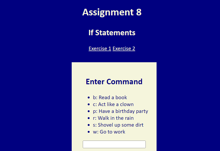 Assignments Main Page